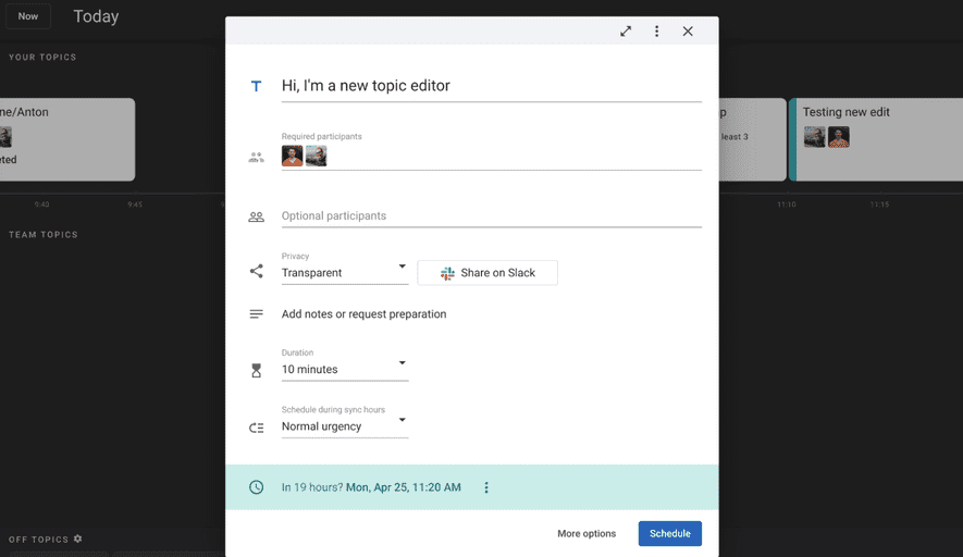 New topic editor | Remeet — Incredibly fast and efficient meetings